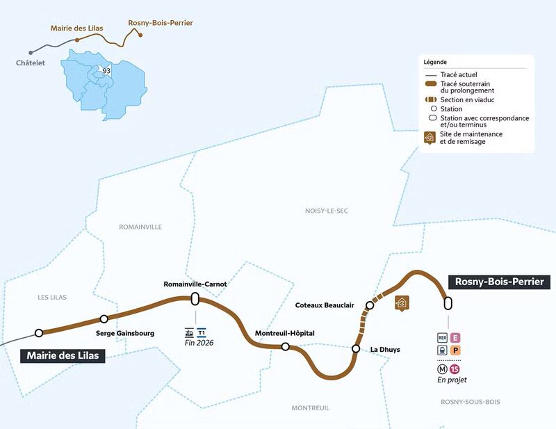 La ligne 11 du métro parisien met le cap vers l’est de la Seine-Saint-Denis
